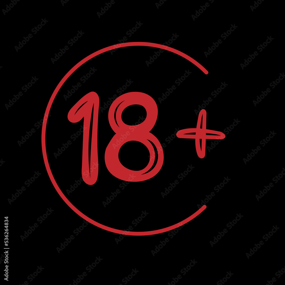 Eighteen or older persons adult content 18 plus only rating. Icon page ...