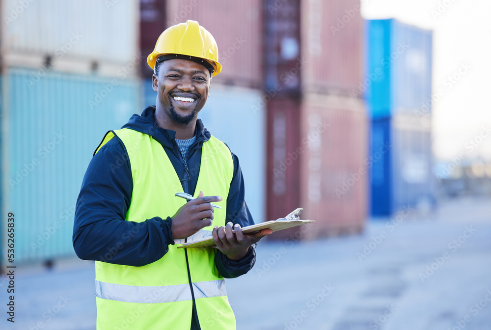 Checklist of logistics, shipping and supply chain manager smile and ...