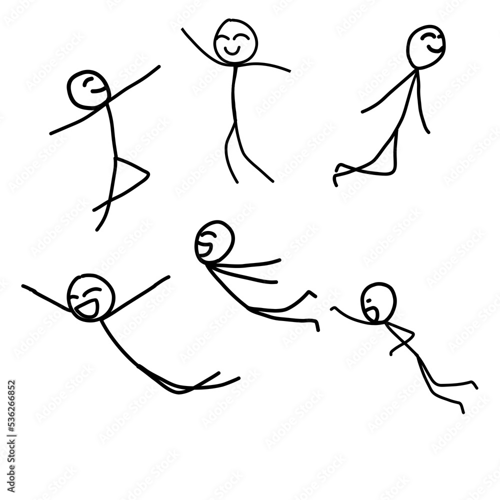 Happy free people flying, floating and, jumping in the air. Concept of ...