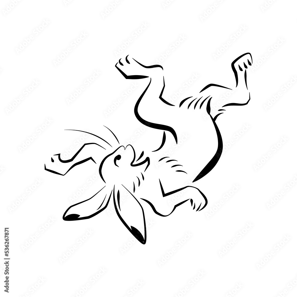 鳥獣戯画のうさぎ Stock Vector | Adobe Stock
