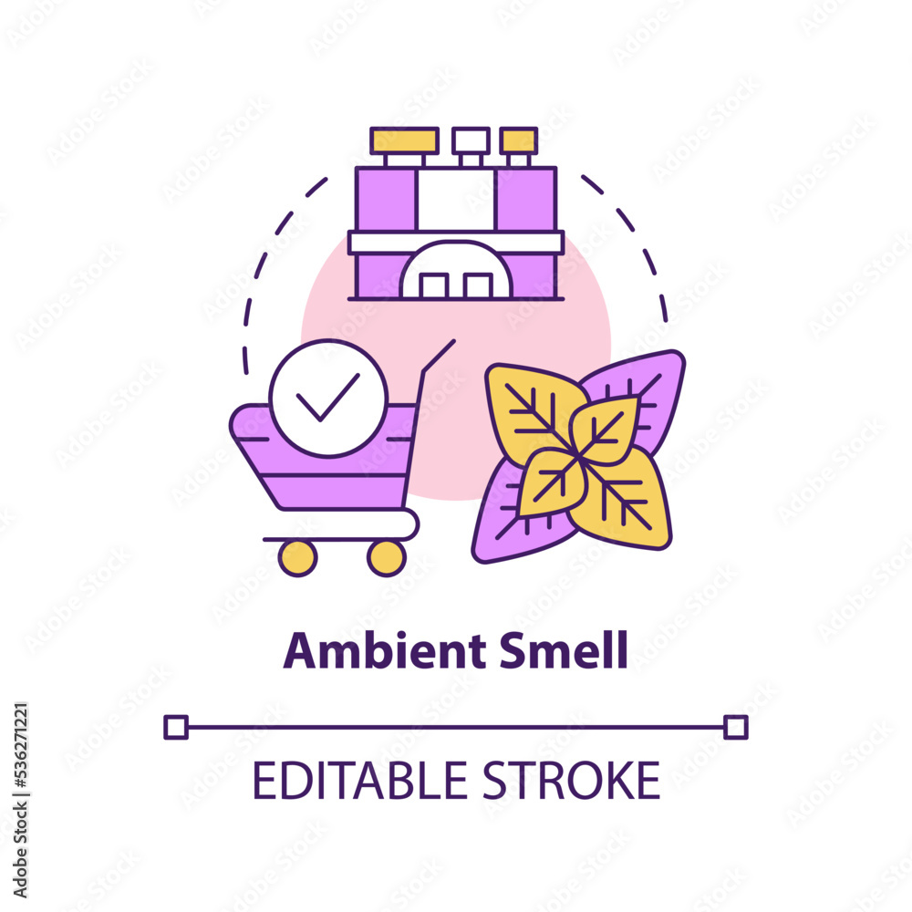 Ambient smell concept icon. Olfactory branding type abstract idea thin ...