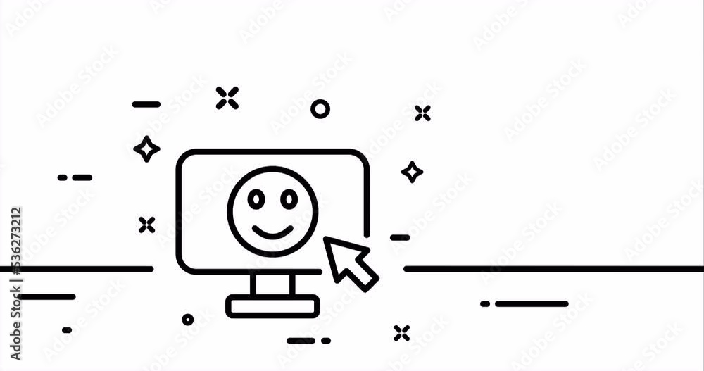 Emoticon with monitor. Sadness, crying, consternation, startle ...