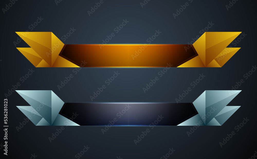 Luxury gold and silver border lower third title banner for game ui ...