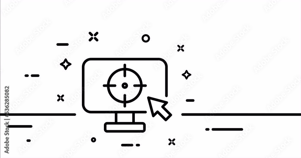 Monitor with Sight. Aim, cursor, target audience, data analysis ...