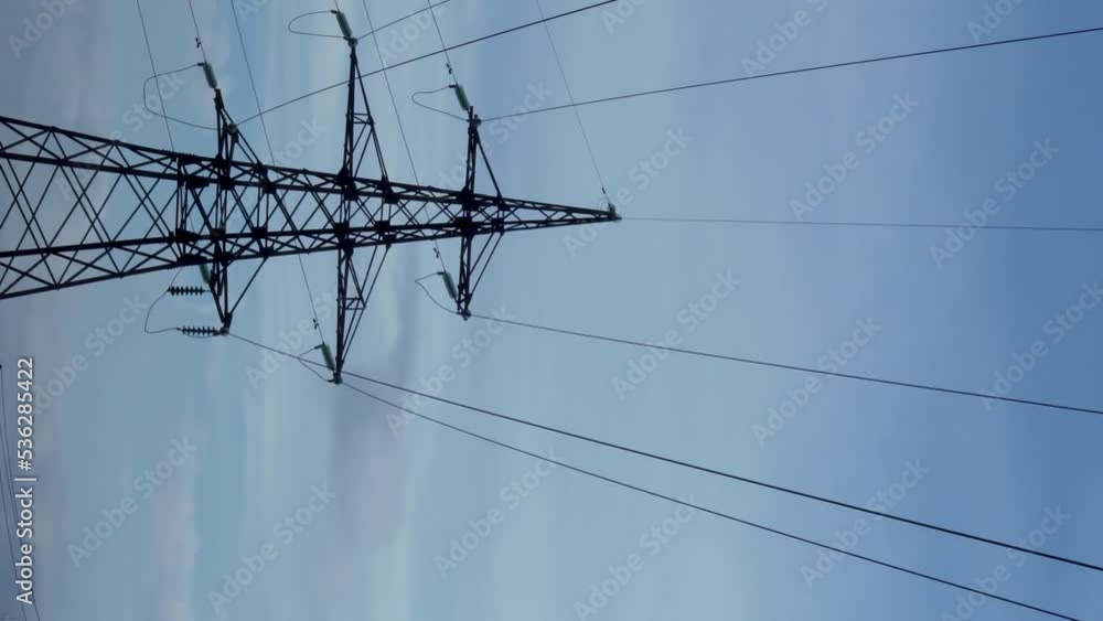 Vertical Footage Overhead Power Line, Transmission Tower, High Voltage ...