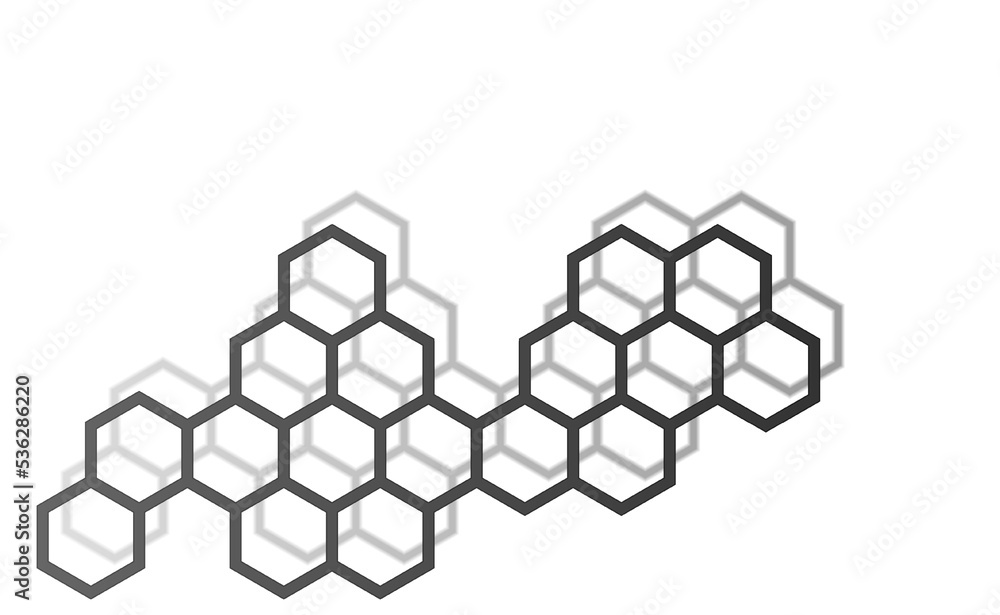 Geometric figure from hexagons. Vector illustration of a hexagon figure ...