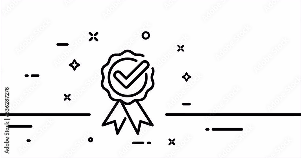 Winners badge with tick. Award, checkmark, tick, approved, good job ...