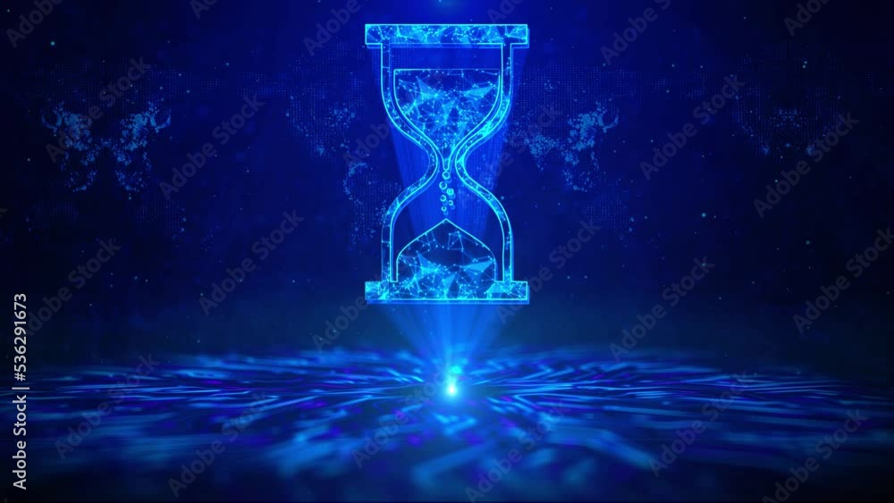 Vidéo Stock Loading Hourglass Text with HUD Rotation Digital Technology ...