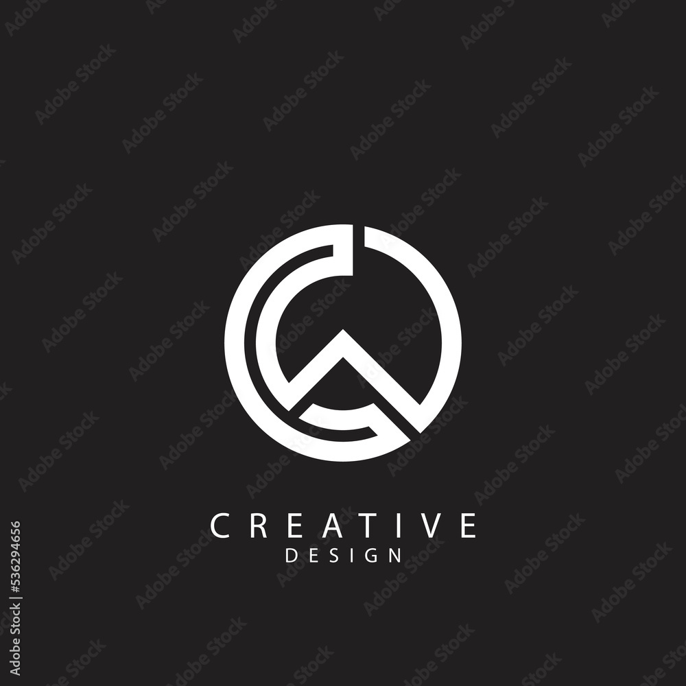 Initial CW logo design vector template. Stock Vector | Adobe Stock