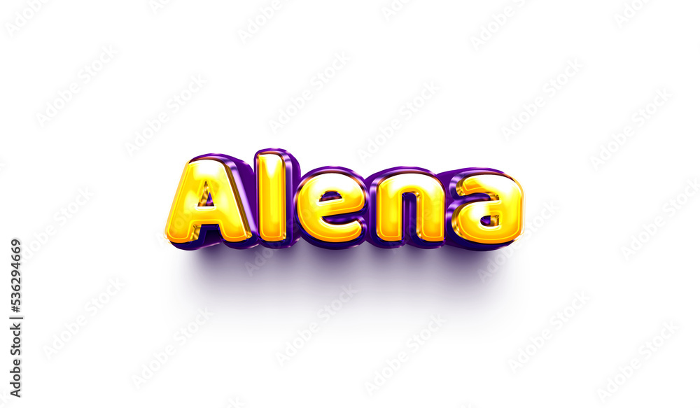Alena names of girls English helium balloon shiny celebration sticker ...