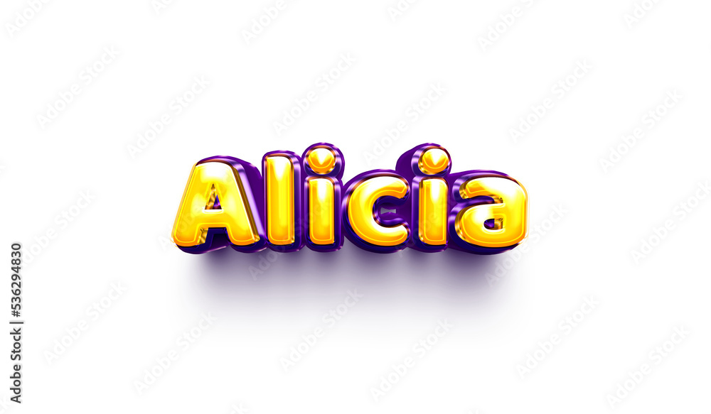 Alicia names of girls English helium balloon shiny celebration sticker ...