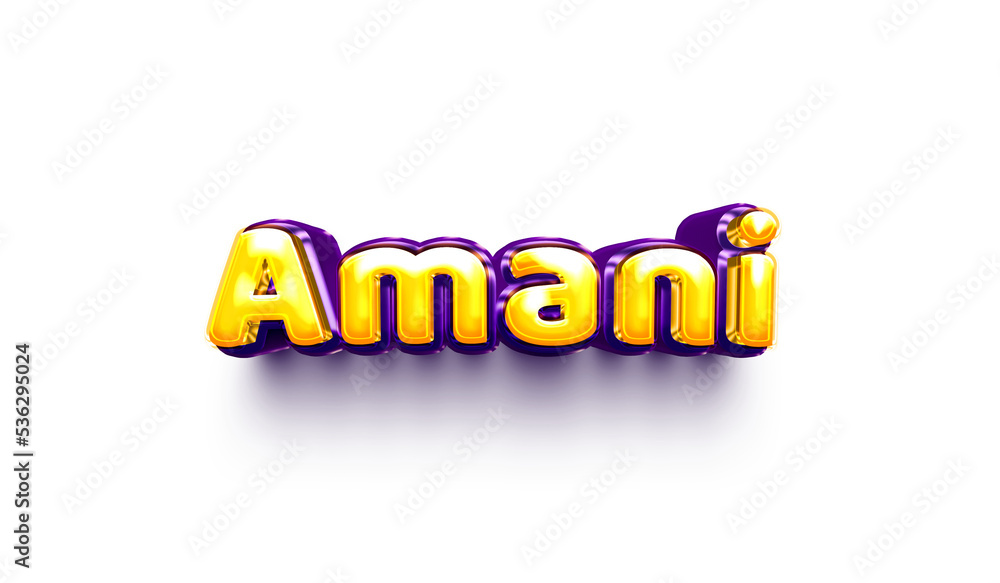 Amani names of girls English helium balloon shiny celebration sticker ...