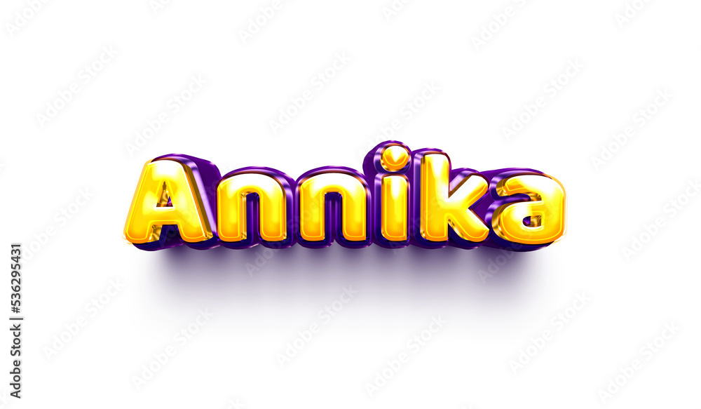 Annika names of girls English helium balloon shiny celebration sticker ...
