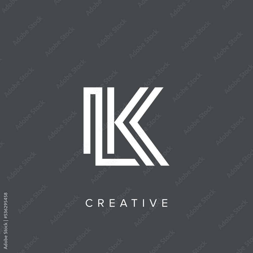 Abstract LK, KL Letters Logo Initial Based Monogram Icon Vector Stock ...