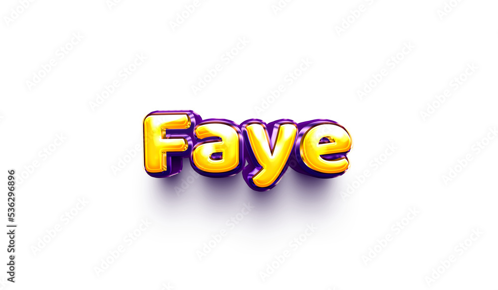 names of girls English helium balloon shiny celebration sticker 3d ...