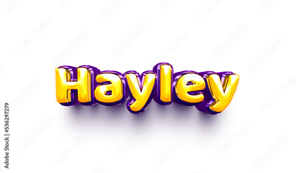names of girls English helium balloon shiny celebration sticker 3d inflated Hayley Stock ...