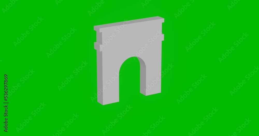 Stockvideon Animation of rotation of a white arch symbol with shadow ...
