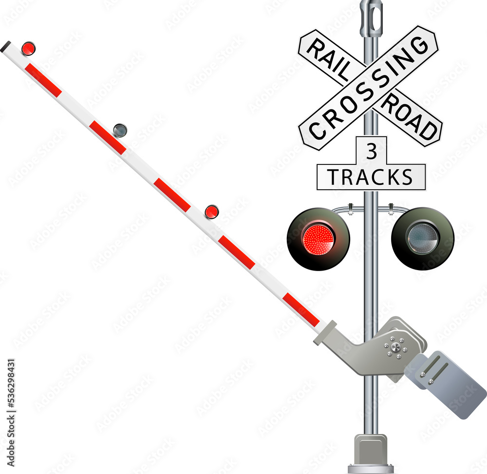 Railway signs Railway railroad crossing Stock Illustration | Adobe Stock