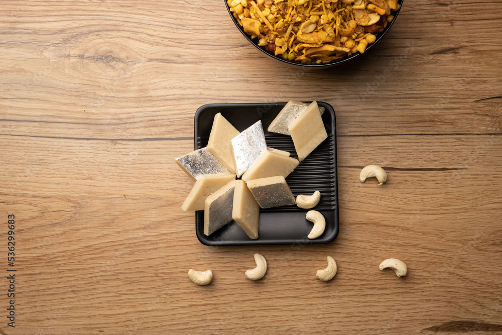 Kaju Katli is a traditional Indian Diamond shaped sweet or Mithai made ...