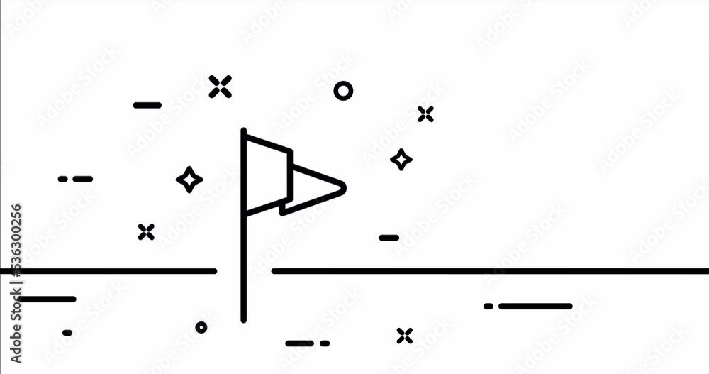 Flag. White flag waving, checkbox, pennant, bannerette, colors, ensign ...