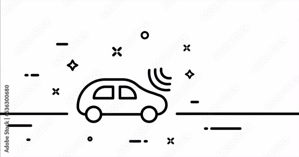 Parking sensors. Service station, crash, failure, fire, emergency ...