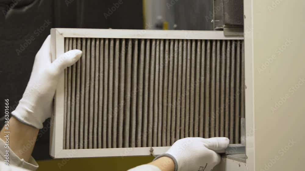 hvac filter replacing. Replacing the filter in the central ventilation ...