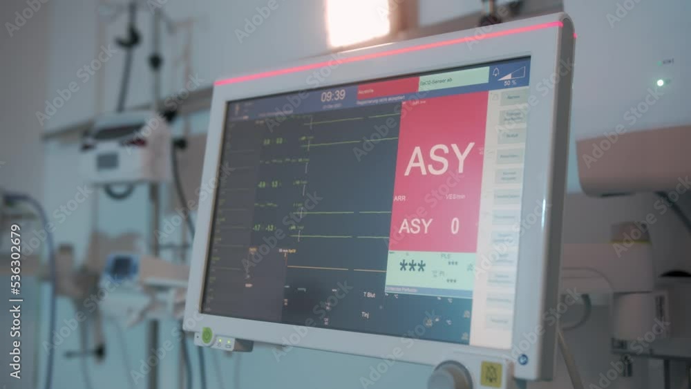 Cardiac arrest asystole blinking display in hospital. Stock ビデオ | Adobe ...