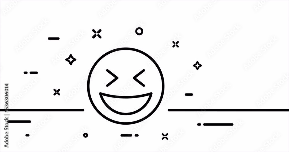 Laughing emoticon. Laugh, funny content, express reaction like, comment ...