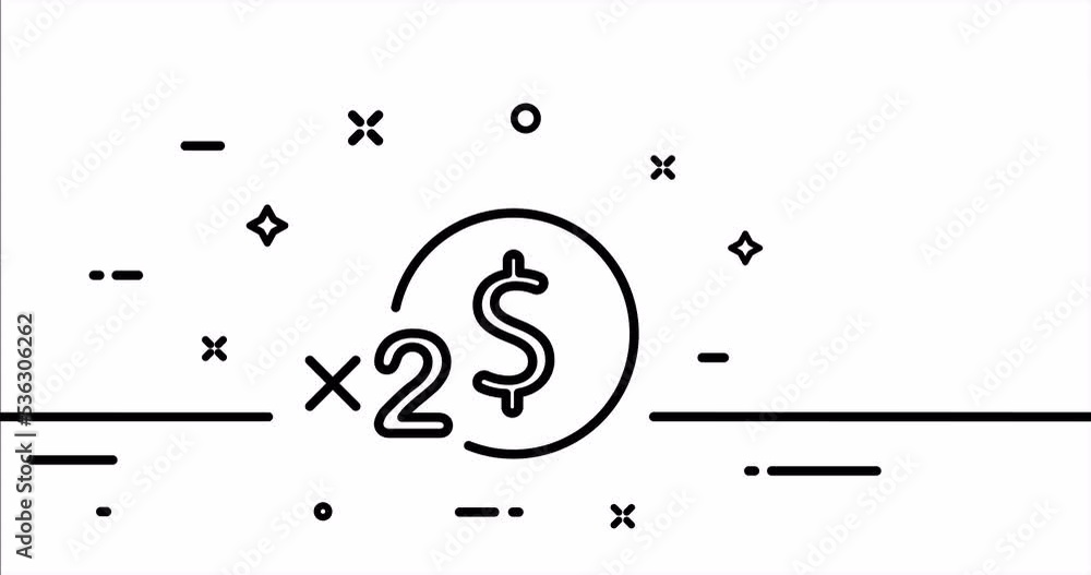 Video Stock Double earnings. Dollar sign, win, winning, doubled ...