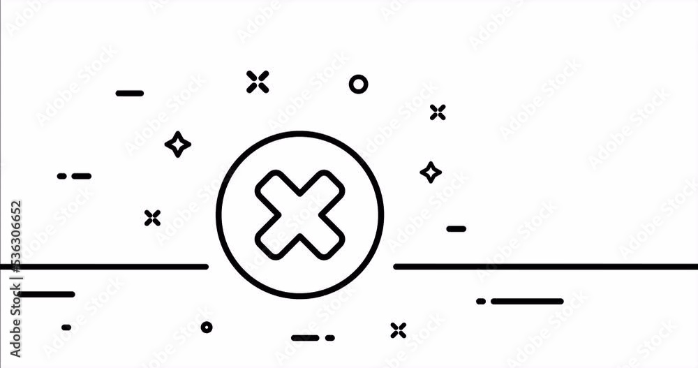 Cross in a circle. Deny, forbid, decline, reject, rejection button ...