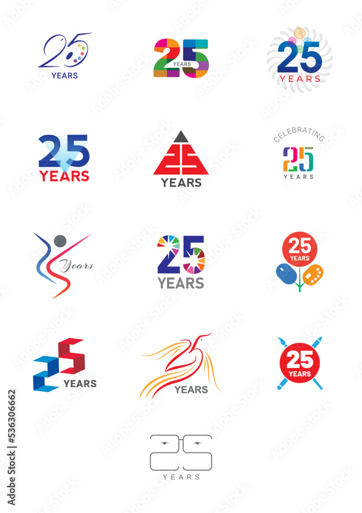 25th anniversary logo options, Celebrating 25 years, Silver jubilee ...