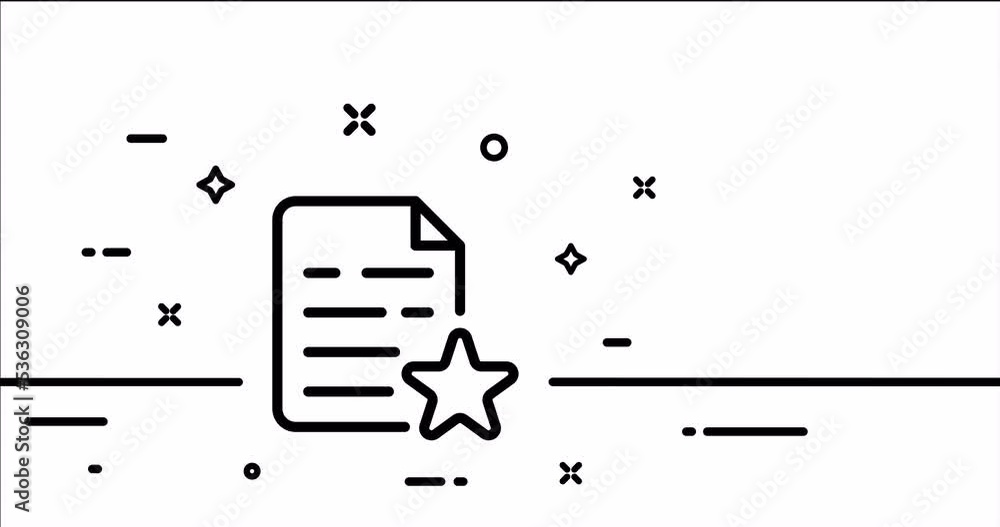 Document with star. Important, button, favorite, mark as important ...