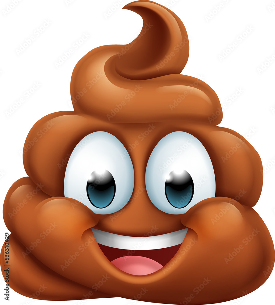 Happy Poop Poo Emoticon Poomoji Emoji Icon Stock Illustration | Adobe Stock