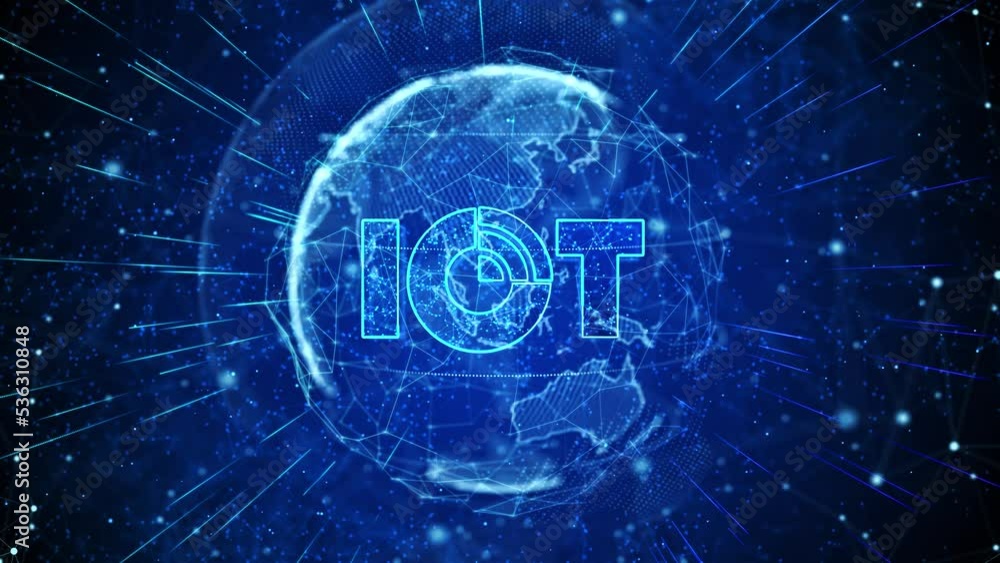 IOT Digital Global Technology World Network connections Loop background ...