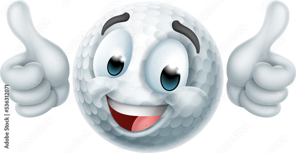 Golf Ball Emoticon Face Emoji Cartoon Icon Stock Illustration | Adobe Stock