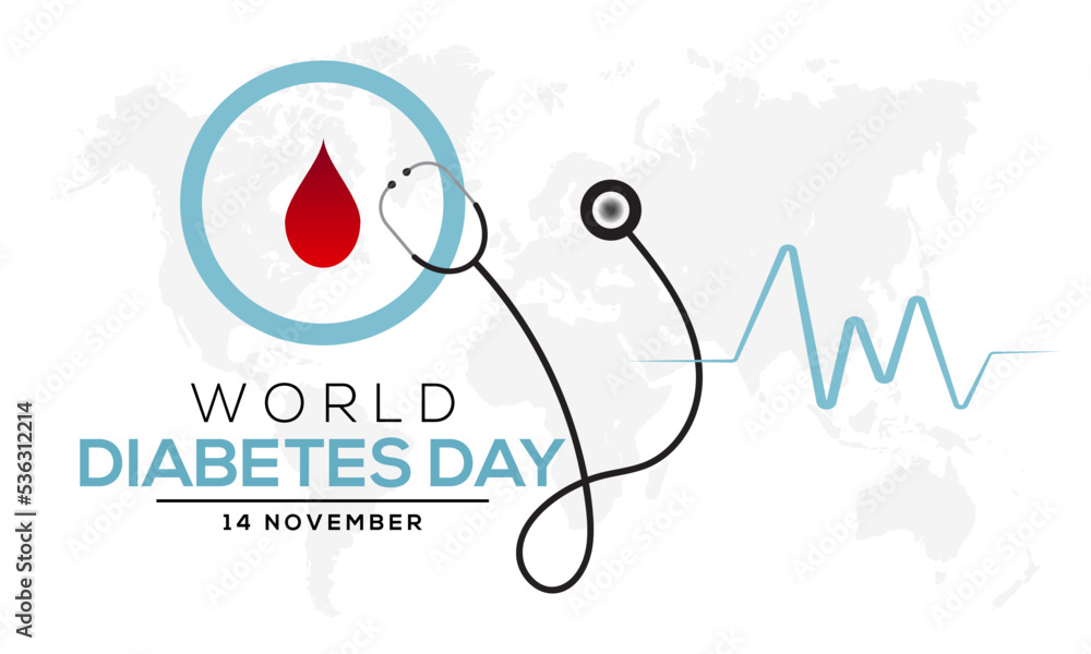 Vector illustration on the theme of world diabetes day awareness ...