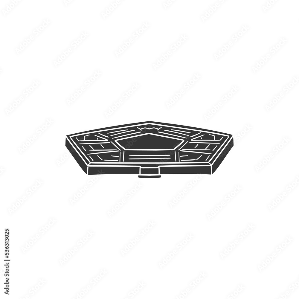 The Pentagon Icon Silhouette Illustration. Washington DC Vector Graphic ...