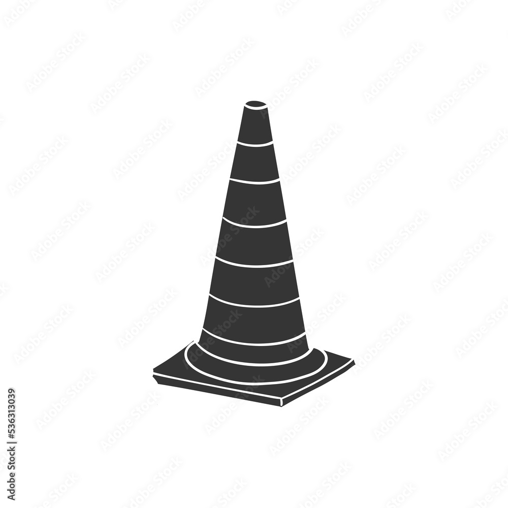 Traffic Cone Icon Silhouette Illustration. Security Vector Graphic ...
