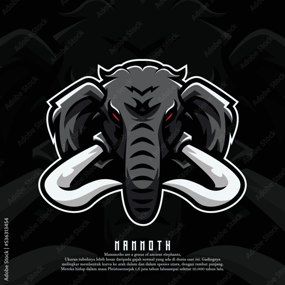 mammoth mascot logo design vector with modern illustration concept for ...