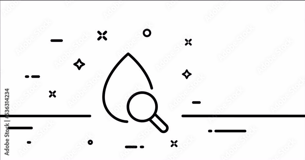 Magnifying glass with drop of water. Liquid, magnifier, drinking ...