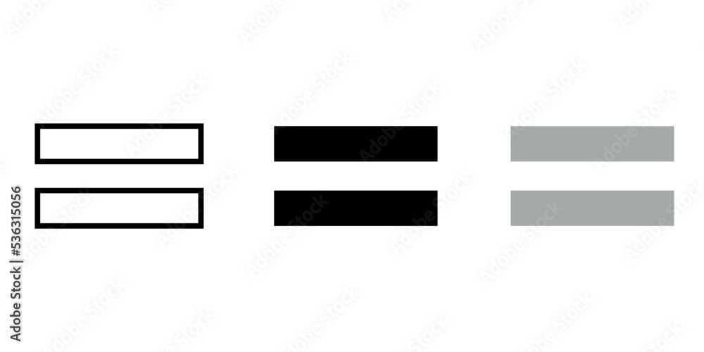 set of equal symbol vector illustration isolated on white background ...