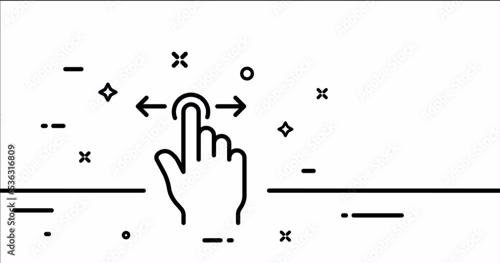 Scrolling. Click, slide, zoom, zoom out, sensor, touchpad, tap, press, keyboard. Sensory concept ...