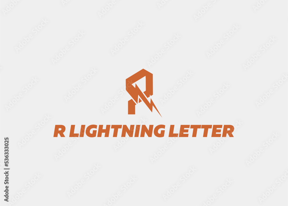 LOGO R LIGHTNING LETTER COMPANY NAME Stock Vector | Adobe Stock