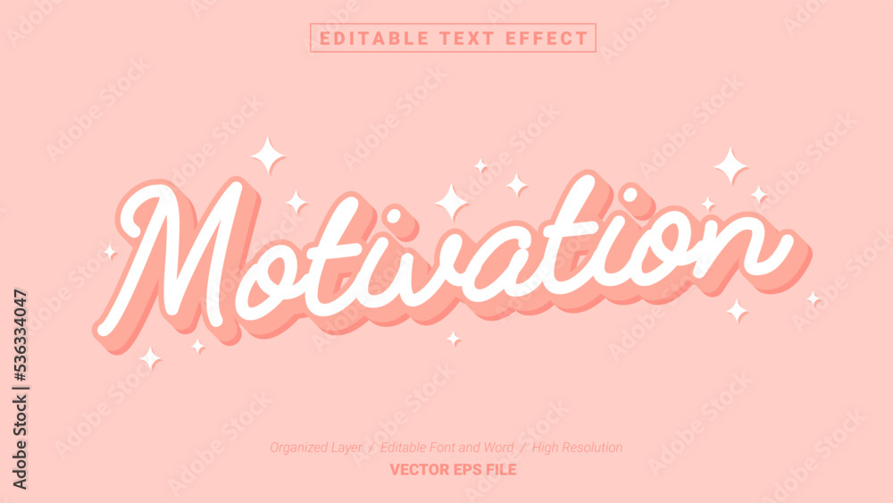 Editable Motivation Font Design. Alphabet Typography Template Text ...