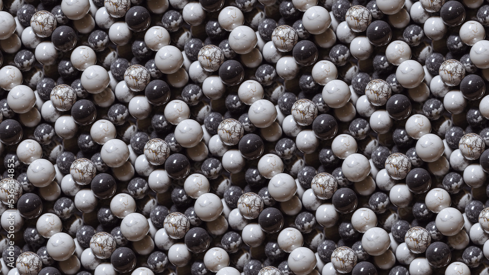 3D-image of natural colored marble balls. 8k wallpaper background Stock ...