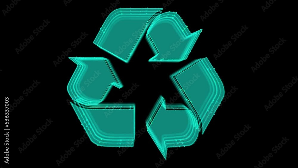 Digital Animation of Recycle icon. Concept of Recycled Materials Sign ...