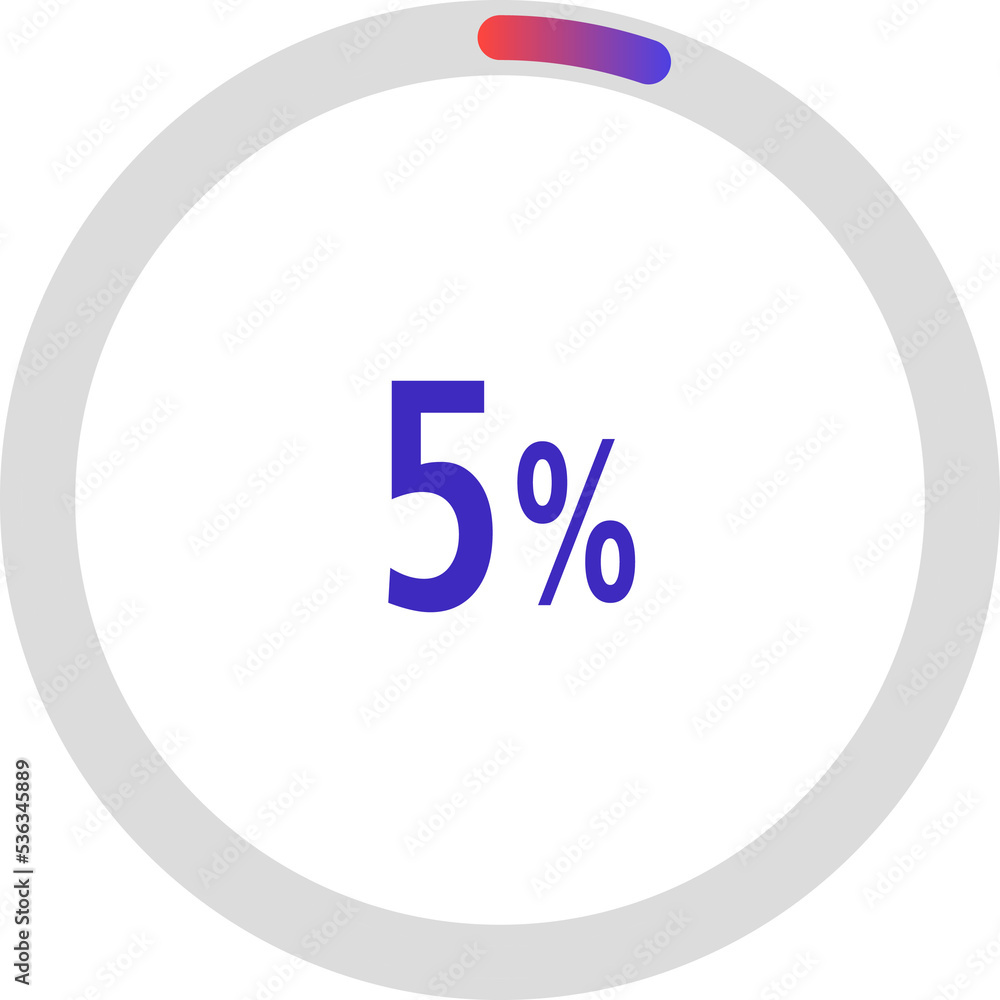 circle percentage diagrams, Pie Charts icon Showing 5% Stock ...