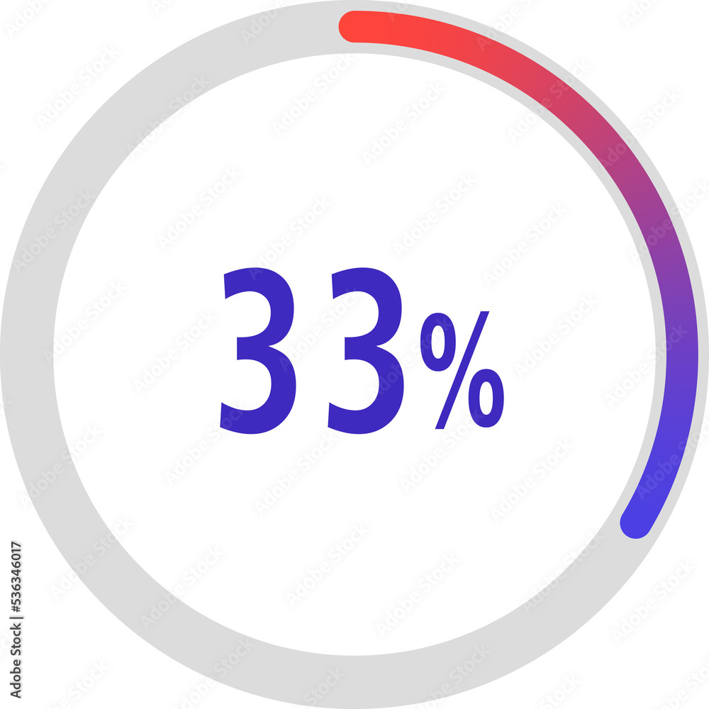 circle percentage diagrams, Pie Charts icon Showing 33% Stock ...