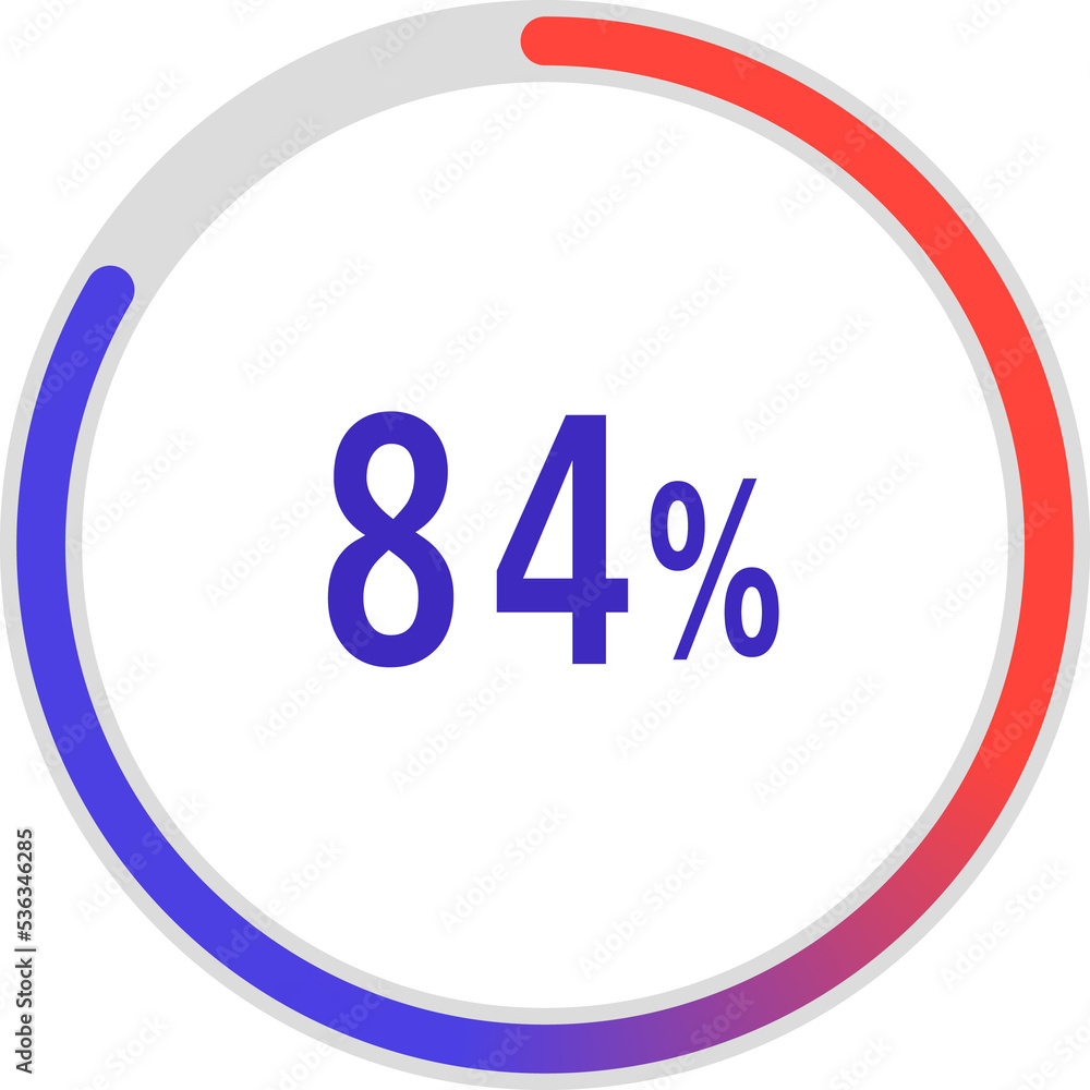 circle percentage diagrams, Pie Charts icon Showing 84% Stock ...