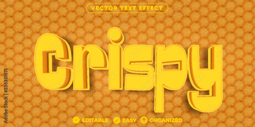 Crispy Text Effect,Fully Editable Font Text Effect Stock Vector | Adobe ...